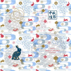 Mid autumn festival gold style seamless pattern Vector Image