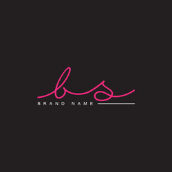 Bs initial logo in signature style Royalty Free Vector Image