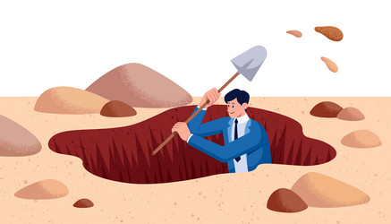 Man digging hole Royalty Free Vector Image - VectorStock