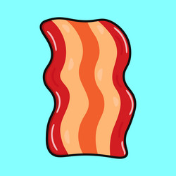 Cute funny bacon waving hand hand drawn cartoon Vector Image