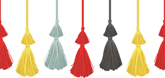 Set beautiful multi-colored tassels on white Vector Image