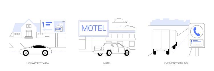 Highway rest area abstract concept Royalty Free Vector Image