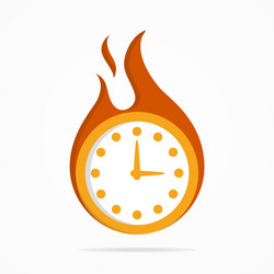 Fire alarm clock emblem colorful Royalty Free Vector Image
