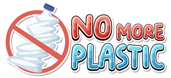 No more plastic logo banner design Royalty Free Vector Image