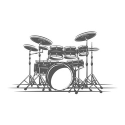 Realistic drum design silhouette Royalty Free Vector Image