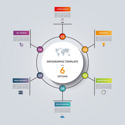 Linear infographic circle template with 8 options Vector Image