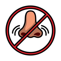 Sick nose icon outline season plant Royalty Free Vector