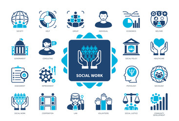 Social support solid icon set Royalty Free Vector Image