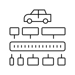 Car directions line icon Royalty Free Vector Image