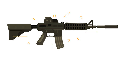 Vintage modern automatic assault rifle template Vector Image