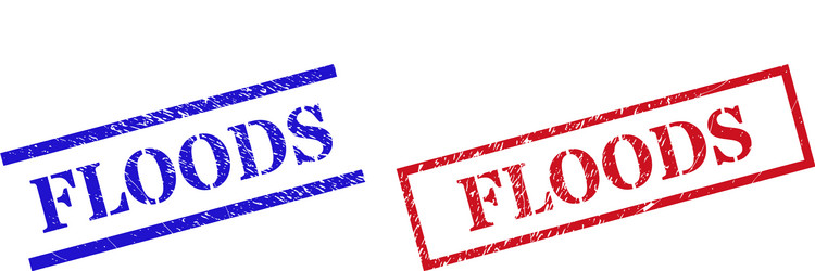 Flood warning grunge rubber stamp watermarks Vector Image