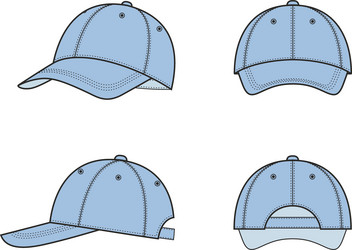 Baseball cap set front view Royalty Free Vector Image