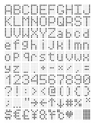 Digital font alarm clock letters numbers Vector Image