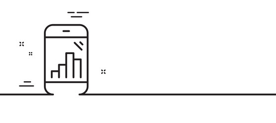 Graph line icon column chart sign minimal Vector Image