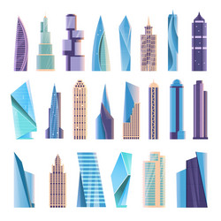Multi-storey building skyscraper in isometric Vector Image