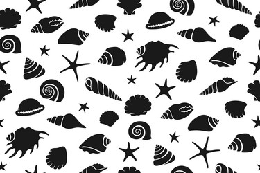 Sea shell nautical seamless pattern ocean Vector Image