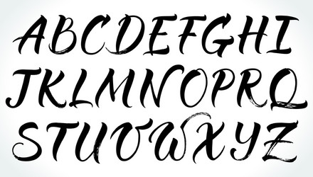 Brushpen lettering alphabet Royalty Free Vector Image