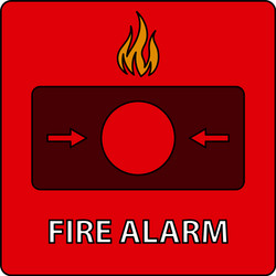 Fire alarm alert line icon Royalty Free Vector Image