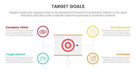 Goals or target infographic with circle Royalty Free Vector