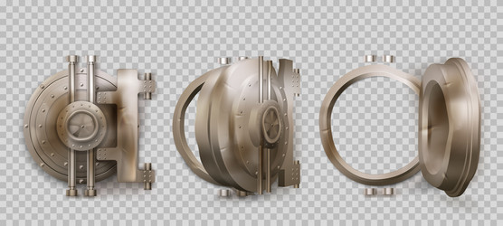 Safe handle wheel vault door Royalty Free Vector Image