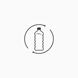 Water bottle line icon plastic Royalty Free Vector Image