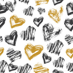 Doodle golden hearts hand drawn love heart icons Vector Image