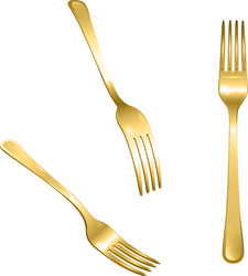 Realistic fork isolated on transparent background Vector Image