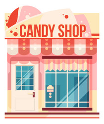 Cartoon candy shop a small cute market Royalty Free Vector