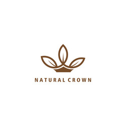 Flower crown logo green color design Royalty Free Vector