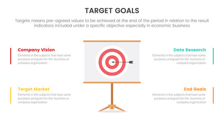 Goals or target infographic with circle Royalty Free Vector