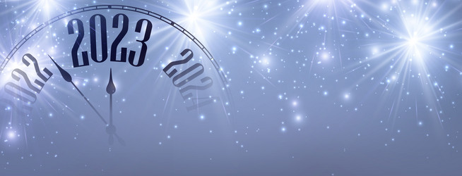 Clock with 2023 on transparent background Vector Image