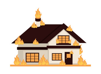 Fire in the house Royalty Free Vector Image - VectorStock