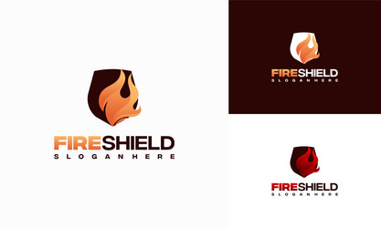 Modern fire shield logo template designs shield Vector Image