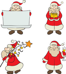 Cartoon santa claus giving christmas presents Vector Image