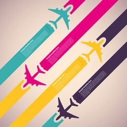 Background with colorful airplanes Royalty Free Vector Image