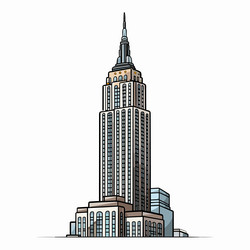 Empire State Building Top View Drawing