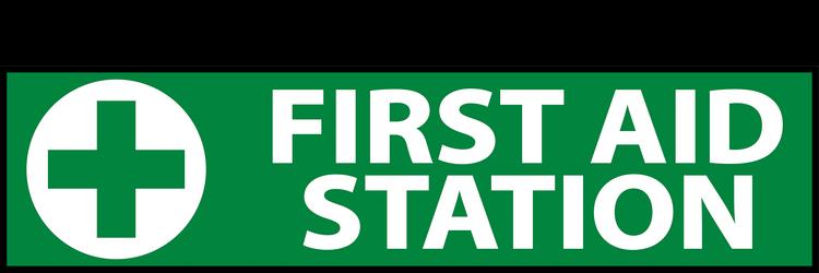 First aid station sign on white background Vector Image