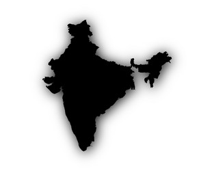 Map of india with shadow Royalty Free Vector Image