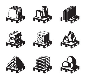 Building and construction materials icons Vector Image