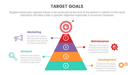 Goals or target infographic with circle Royalty Free Vector