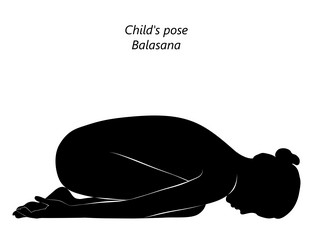 Wide child pose balasana Royalty Free Vector Image