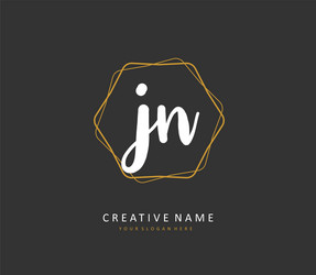 J n jn initial letter handwriting and signature Vector Image