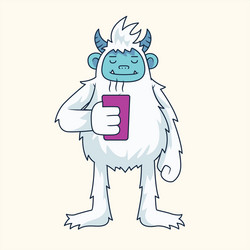 Yeti hand showing rock n roll gesture Royalty Free Vector