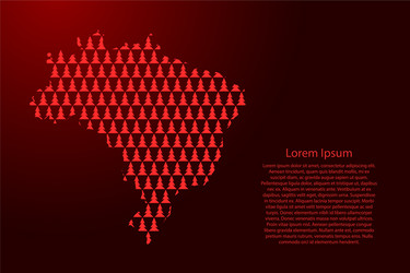 Brazil map from futuristic concentric red circles Vector Image