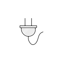Electric plug isolated flat plug line Royalty Free Vector