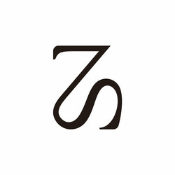 Letter zs simple curves design symbol logo Vector Image