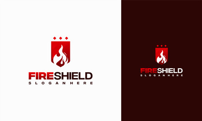Modern fire shield logo template designs Vector Image
