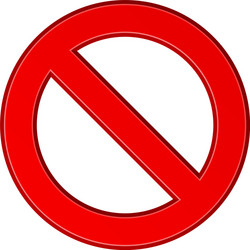 Red shiny realistic ban sign or stop Royalty Free Vector