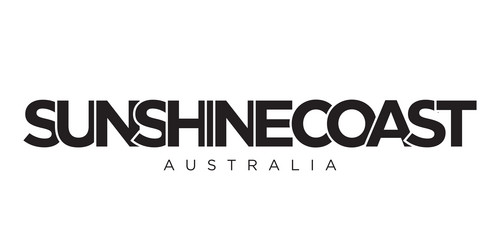 Sunshine coast in the australia emblem design Vector Image