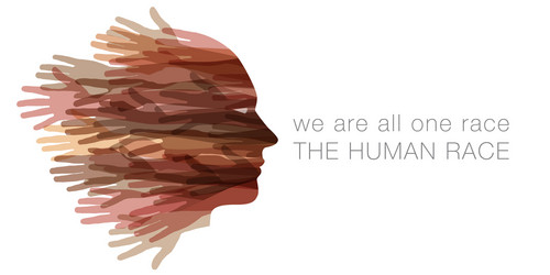 We are all one race human Royalty Free Vector Image